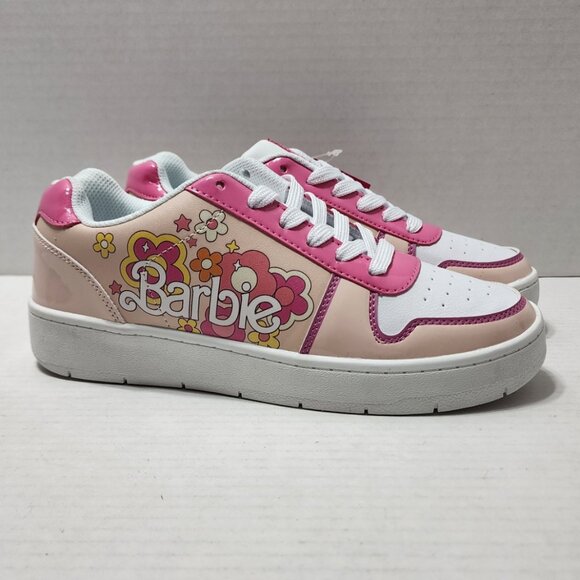 Barbie / Mattel | Shoes | New Barbie Sneakers By Mattel Pink Flowers ...